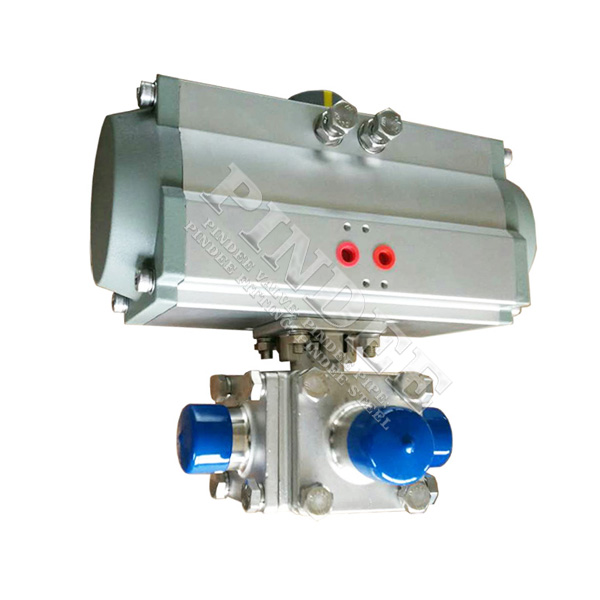 Tri Clamp Pneumatic Actuator 3 Way Ball Valve - Buy Tri Clamp Pneumatic ...