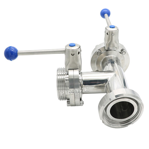 Sanitary Threaded 3 Way Butterfly Valves with Linkage Level - Buy ...